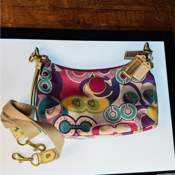 Coach | Bags | Coach Graffiti Poppy Multicolor Patterned Womens Bag ...